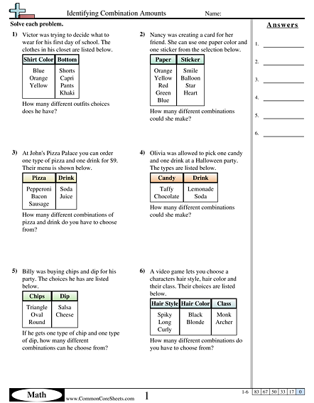 Complementary Probability Worksheet