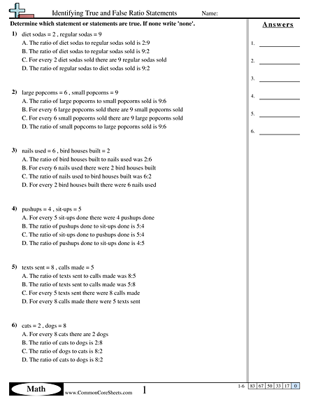 Ratio Worksheets | Free - Distance Learning, worksheets and more ...